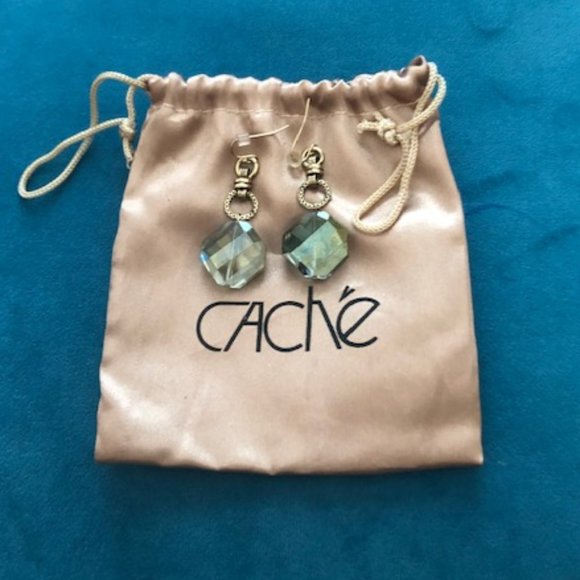 Cache | Jewelry | Cache Vintage Custom Jewelry Green Drop Earrings ...
